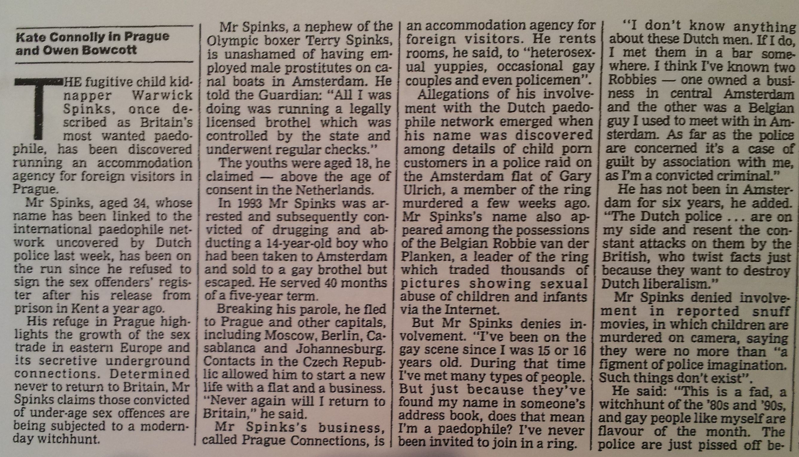 Warwick Spinks praga joven 2 – Un Técnico Preocupado